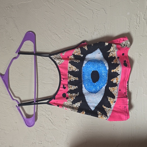 Tops | New Dazzling Sparking Eye Crop Top | Poshmark